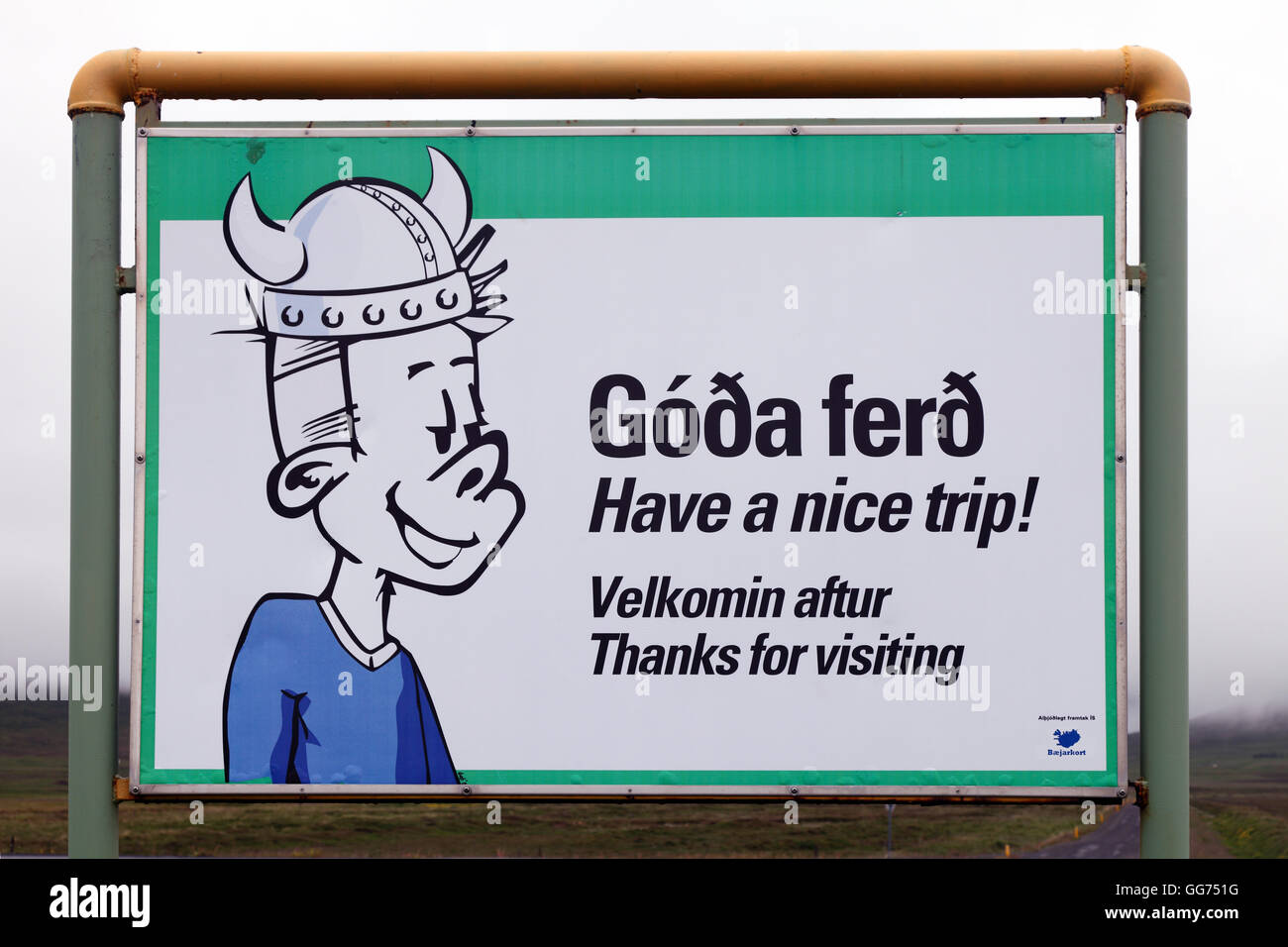 Goda Ferd sign, Iceland Stock Photo - Alamy