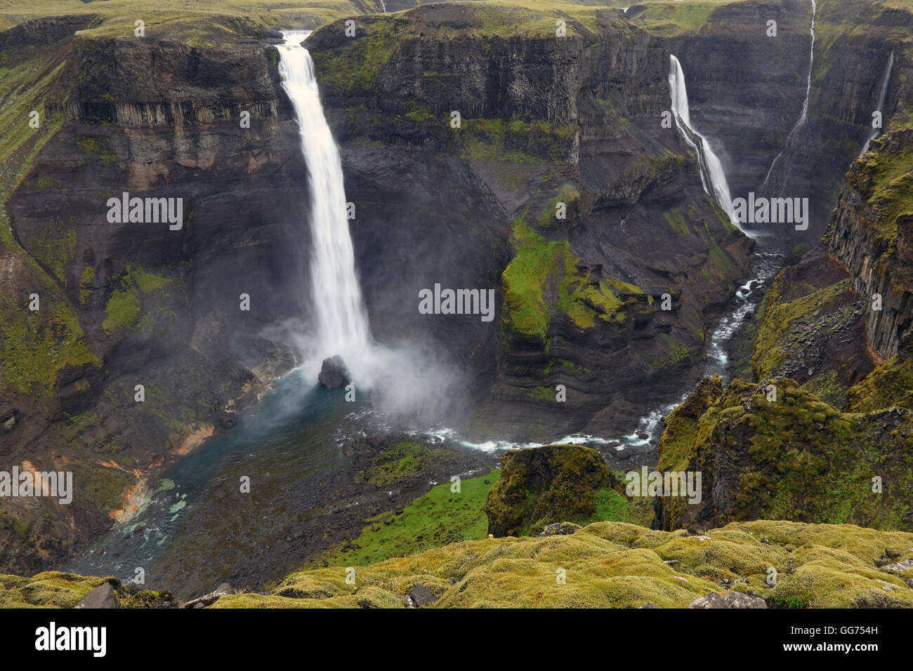 Haifoss waterfall, Iceland Stock Photo - Alamy