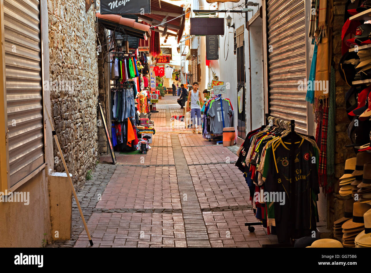 Shops and stalls in the side streets of Kusadasi Turkey Stock Photo - Alamy