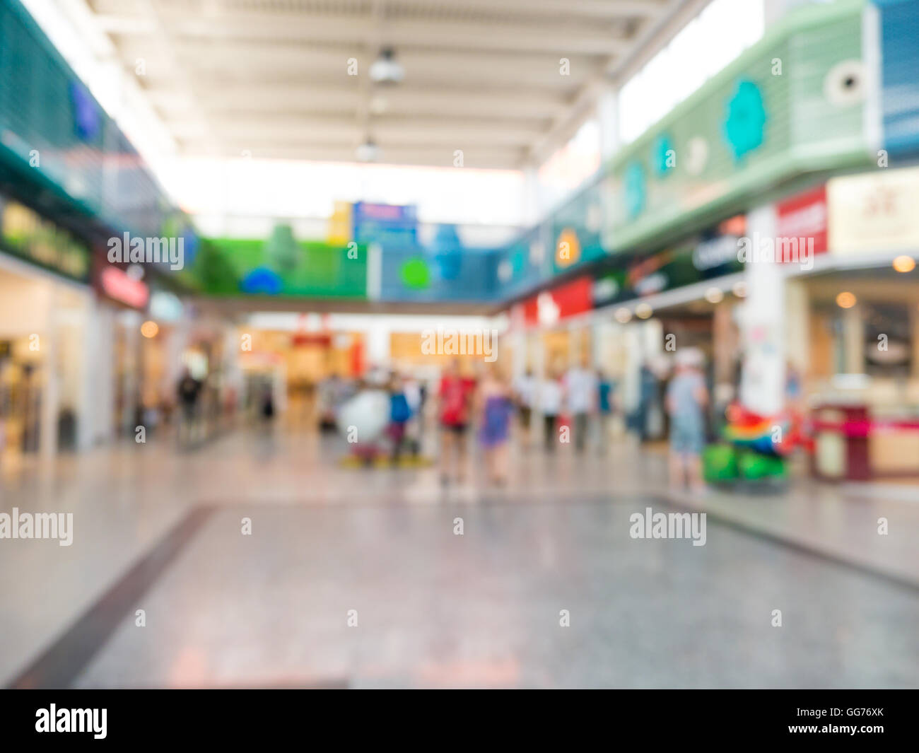 Abstract blurred background of shopping mall hall Stock Photo - Alamy