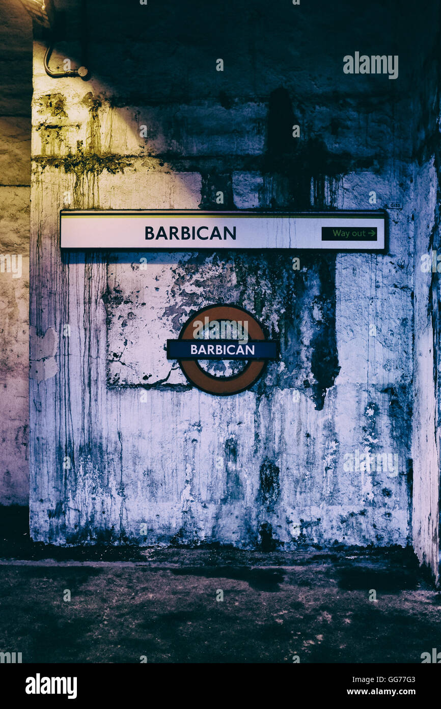Barbican Station London England Uk High Resolution Stock Photography ...