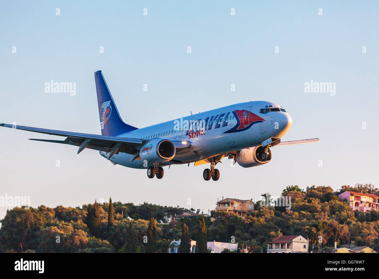 Corfu airport runway aerial hi-res stock photography and images - Alamy