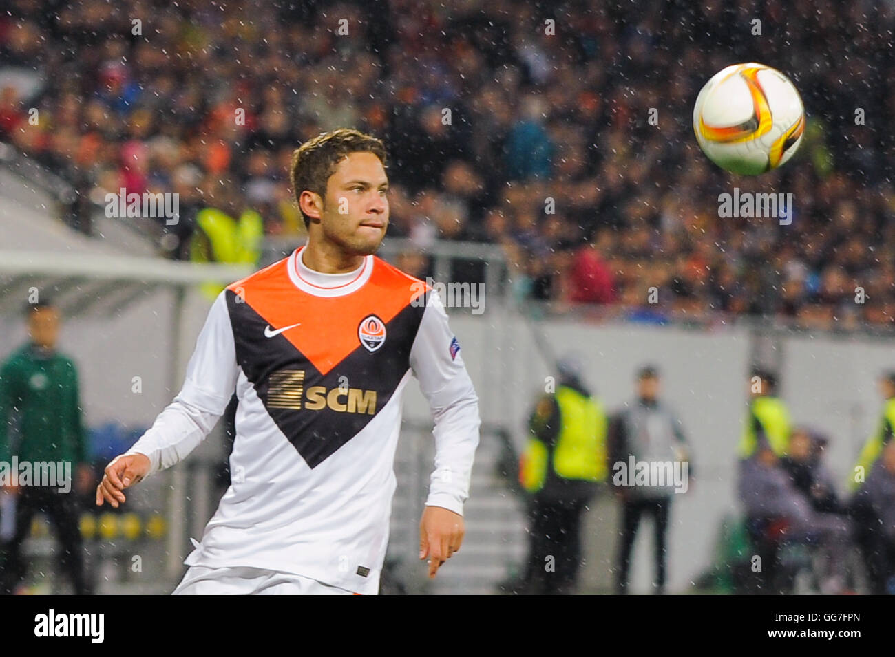 Football players are during the Europa League quarter-final return leg ...