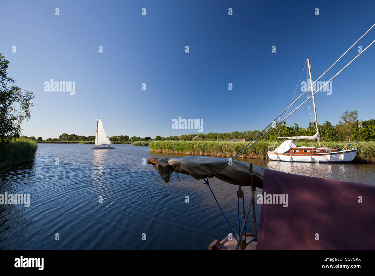 Horsey Mere at the mouth of Horsey Staithe on the Norfolk Broads Stock ...