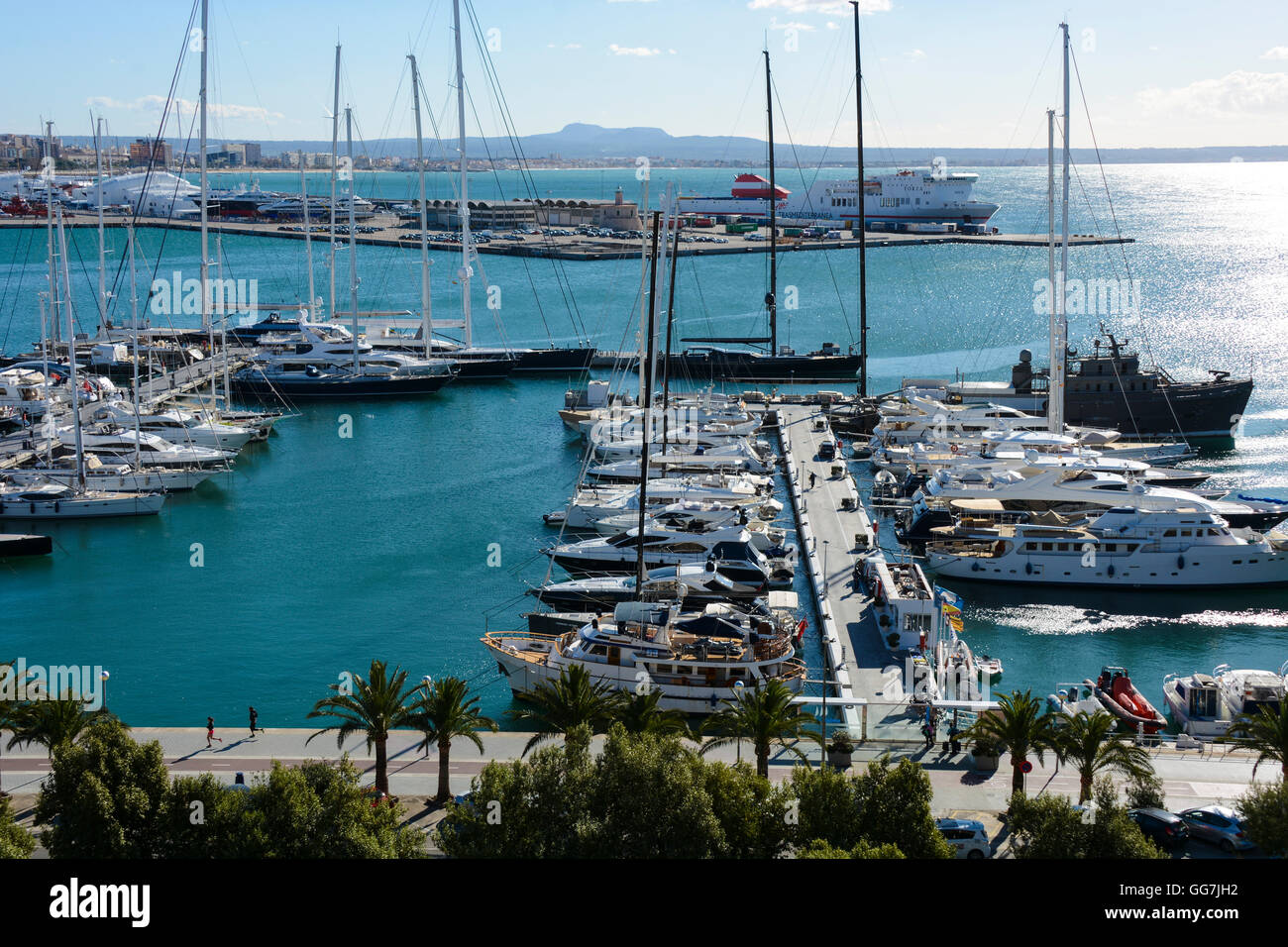 Boats in the port of Palma marina, Mallorca, Spain, Majorca, Balearic ...