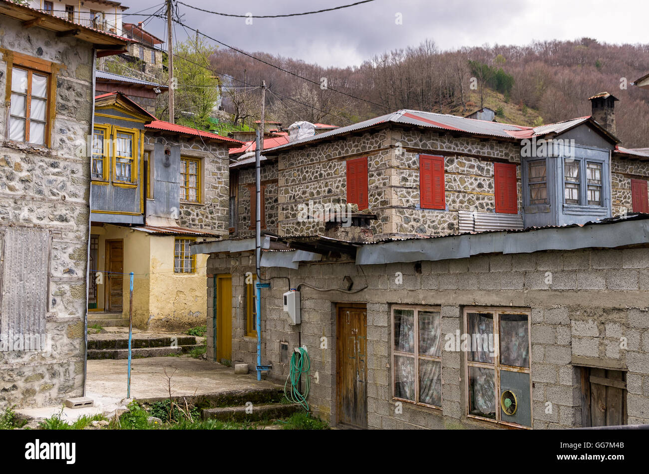 Traditional architecture in the beautiful Milia village, near Metsovo ...