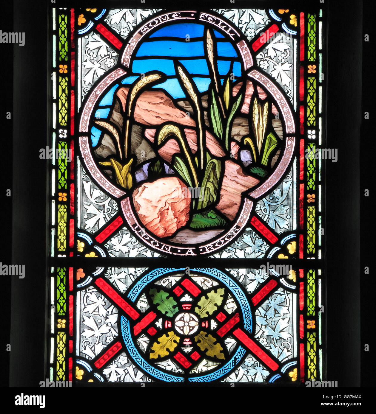 Burnham Deepdale, stained glass, The Sower, detail by Frederick Preedy ...