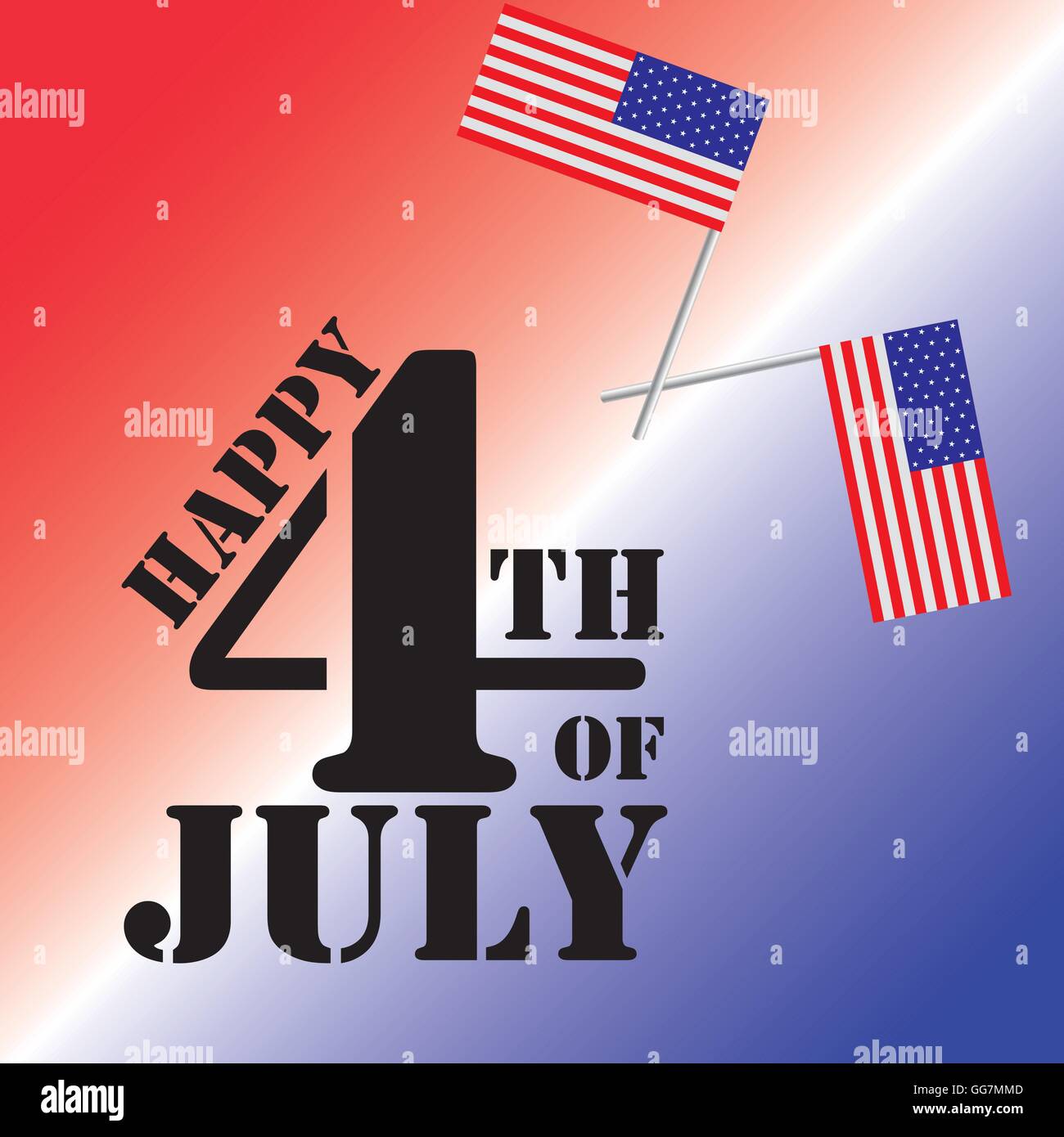 a pair of usa flags and some text in a colored background Stock Vector ...