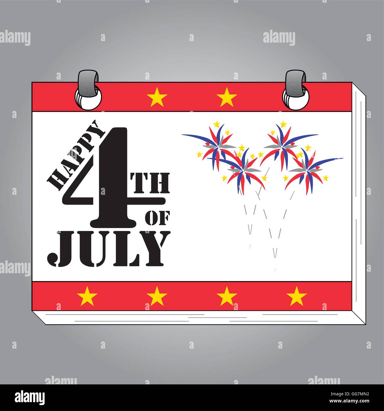 a white calendar with some text and fireworks for independence day ...