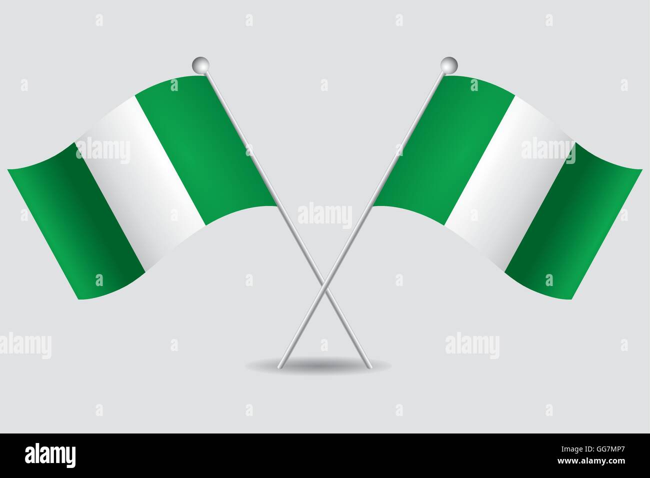 a pair of nigerian flags in grey background Stock Vector Image & Art ...
