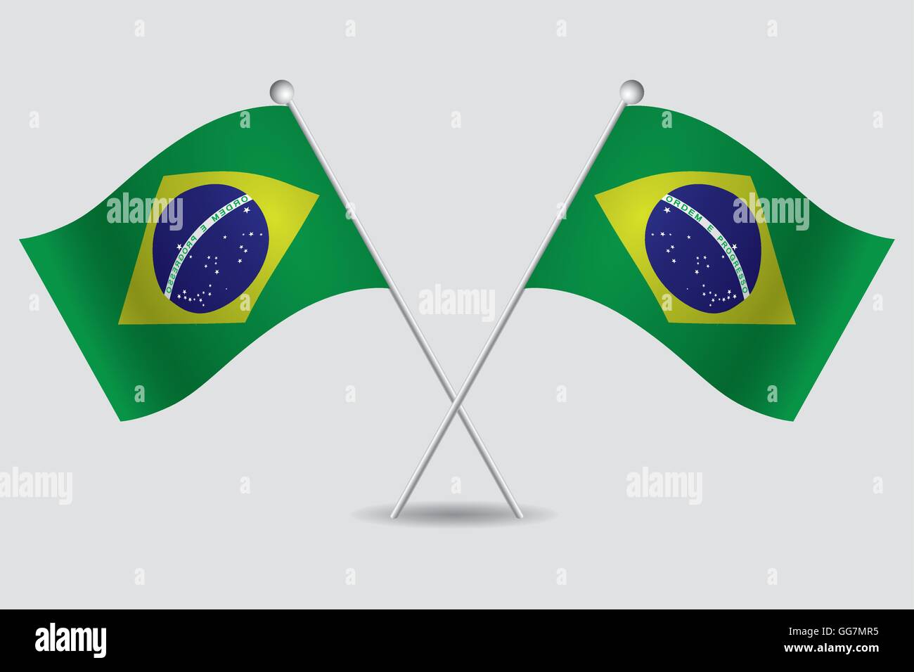 a pair of brazilian flags in grey background Stock Vector Image & Art ...
