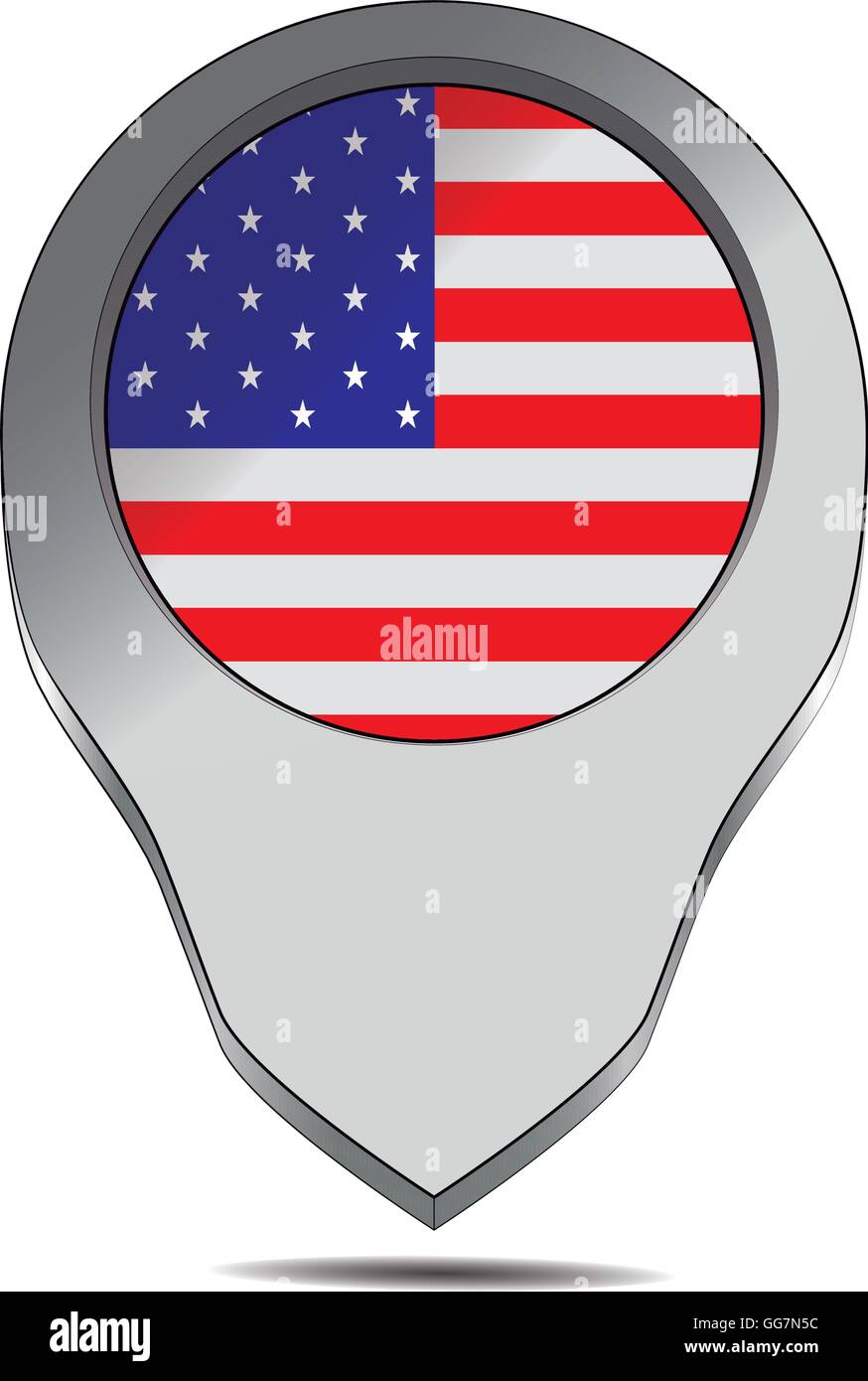 a pin with the american flag and its respective colors Stock Vector ...