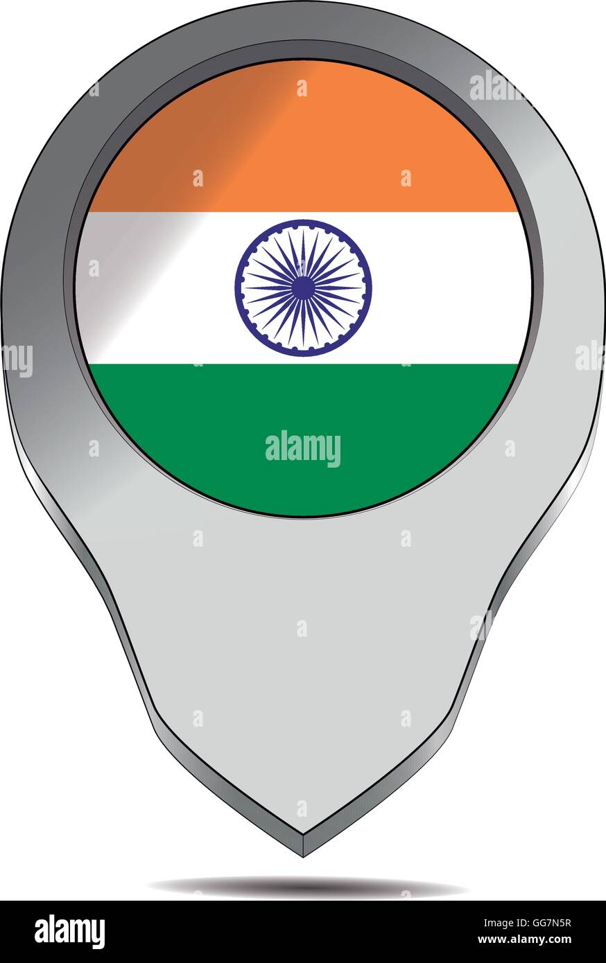 a pin with the indian flag and its respective colors Stock Vector Image ...