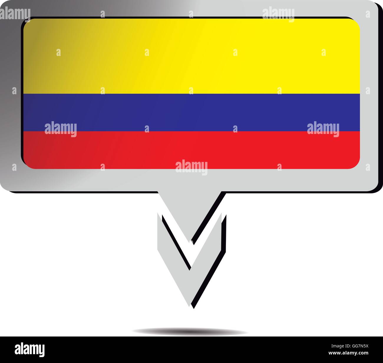a pin with the colombian flag and its respective colors Stock Vector ...