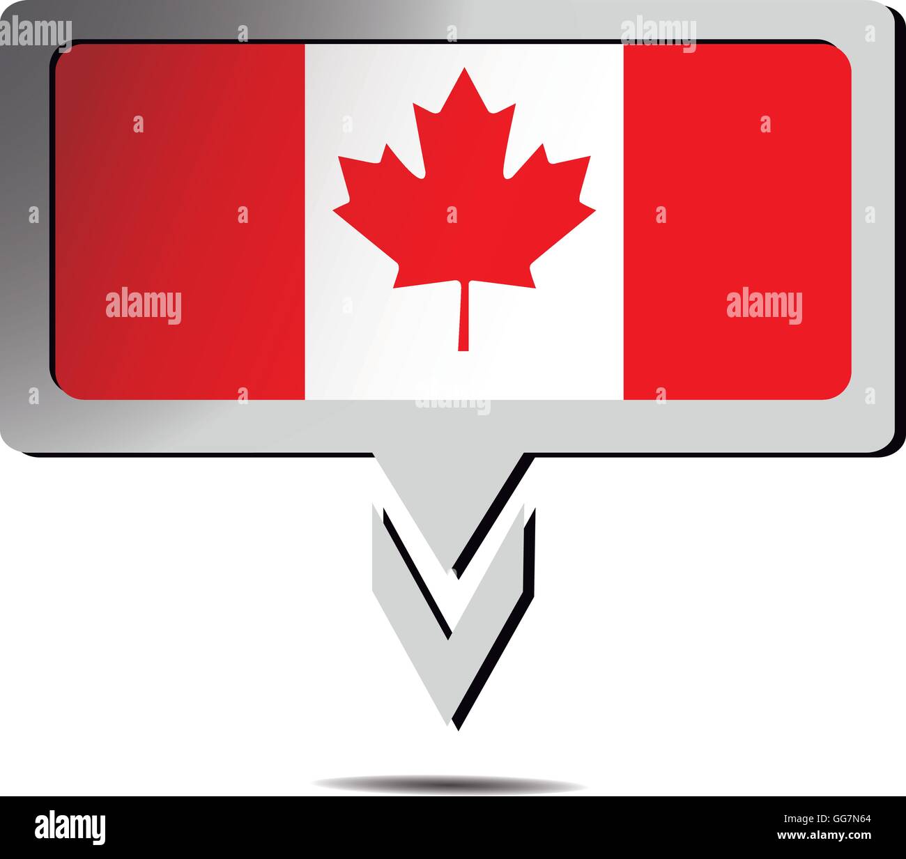a pin with the canadian flag and its respective colors Stock Vector ...