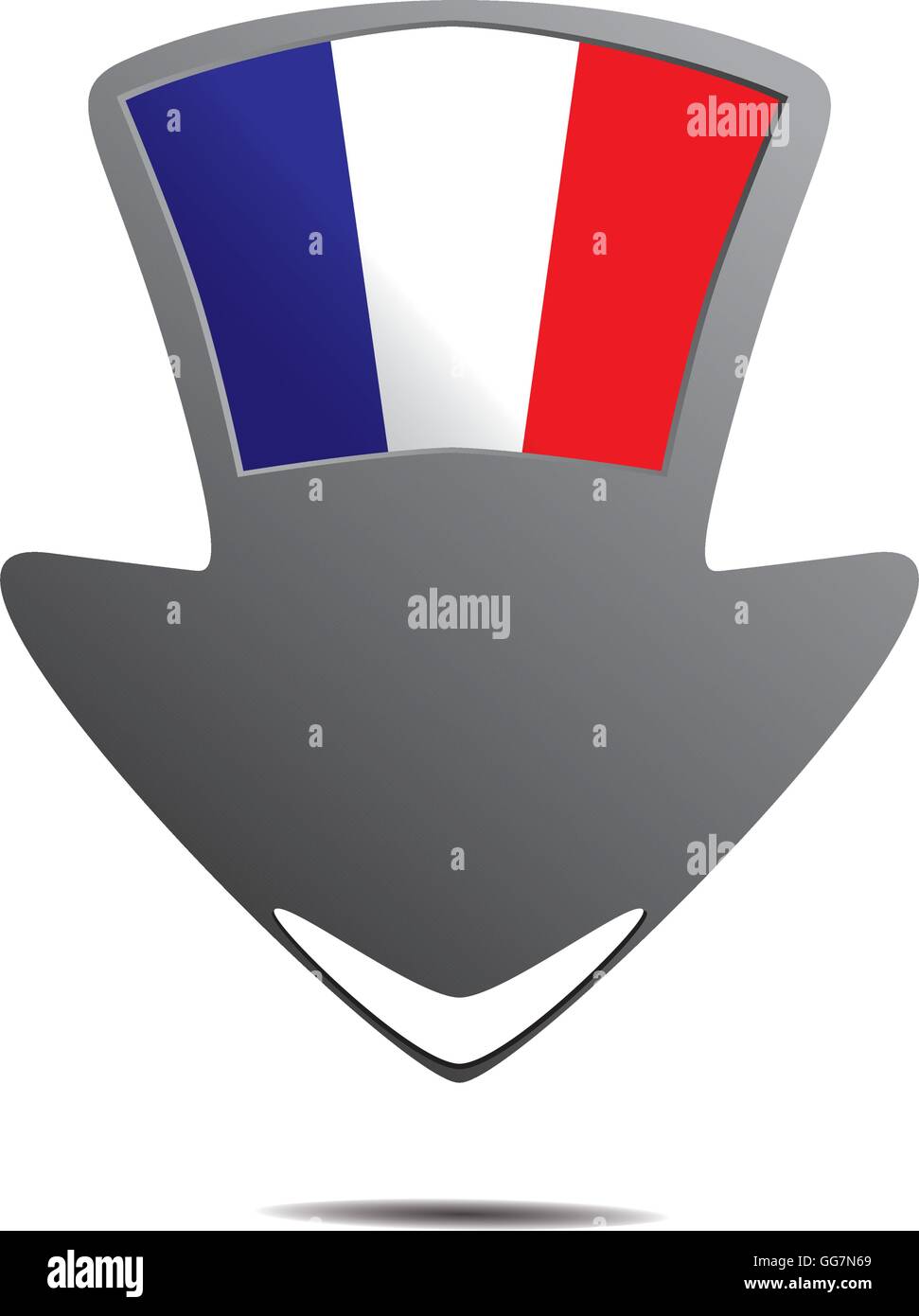 a pin with the french flag and its respective colors Stock Vector Image ...