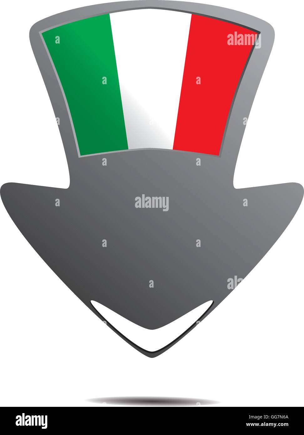 a pin with the italian flag and its respective colors Stock Vector ...
