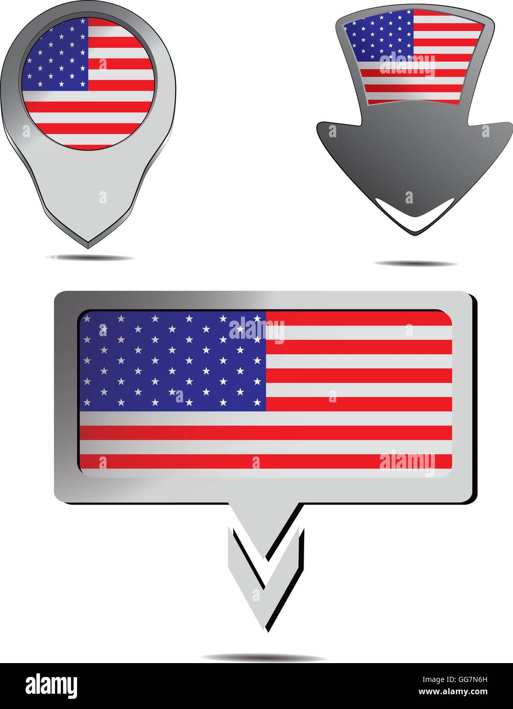 a set of pins with the american flag Stock Vector Image & Art - Alamy