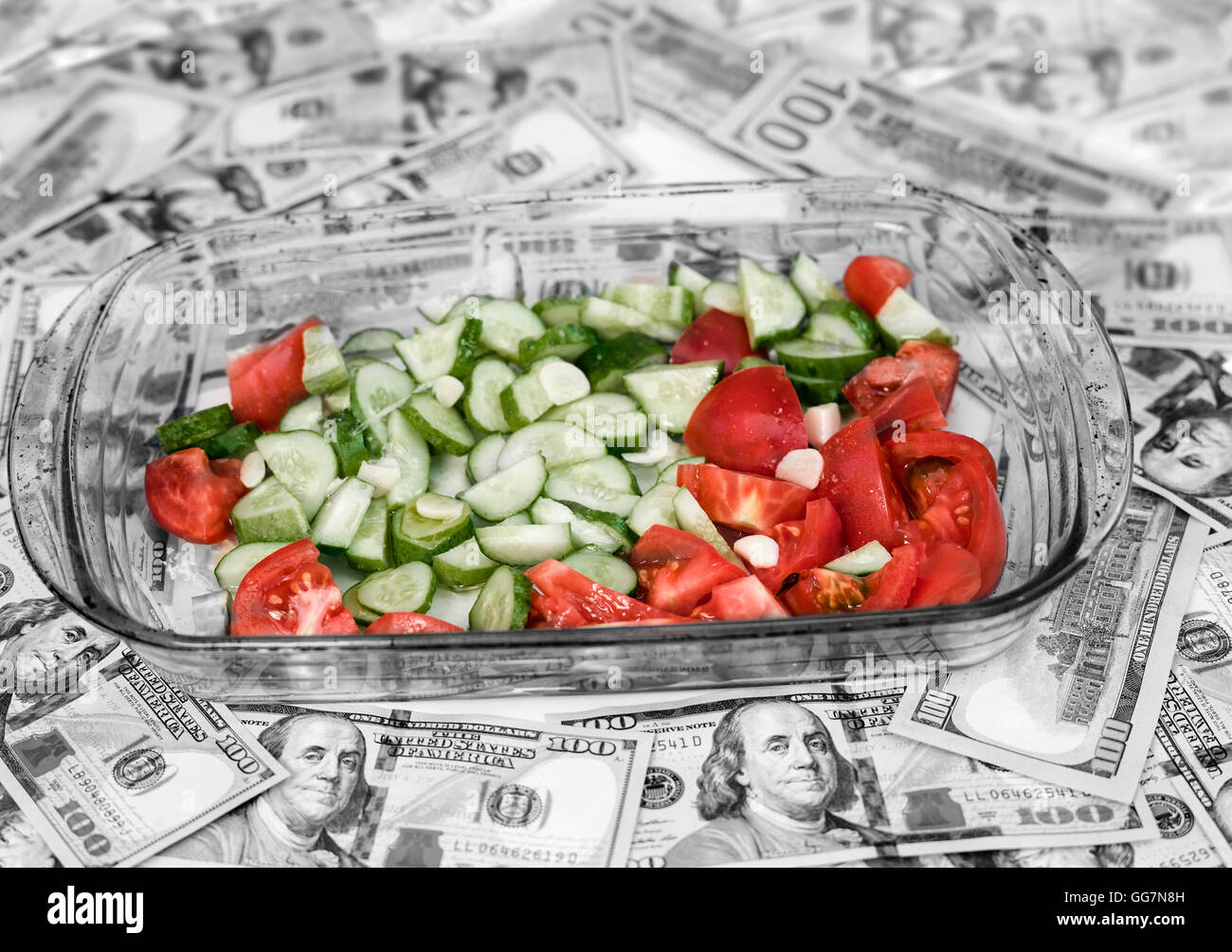 Cash And Food Stock Photo - Alamy
