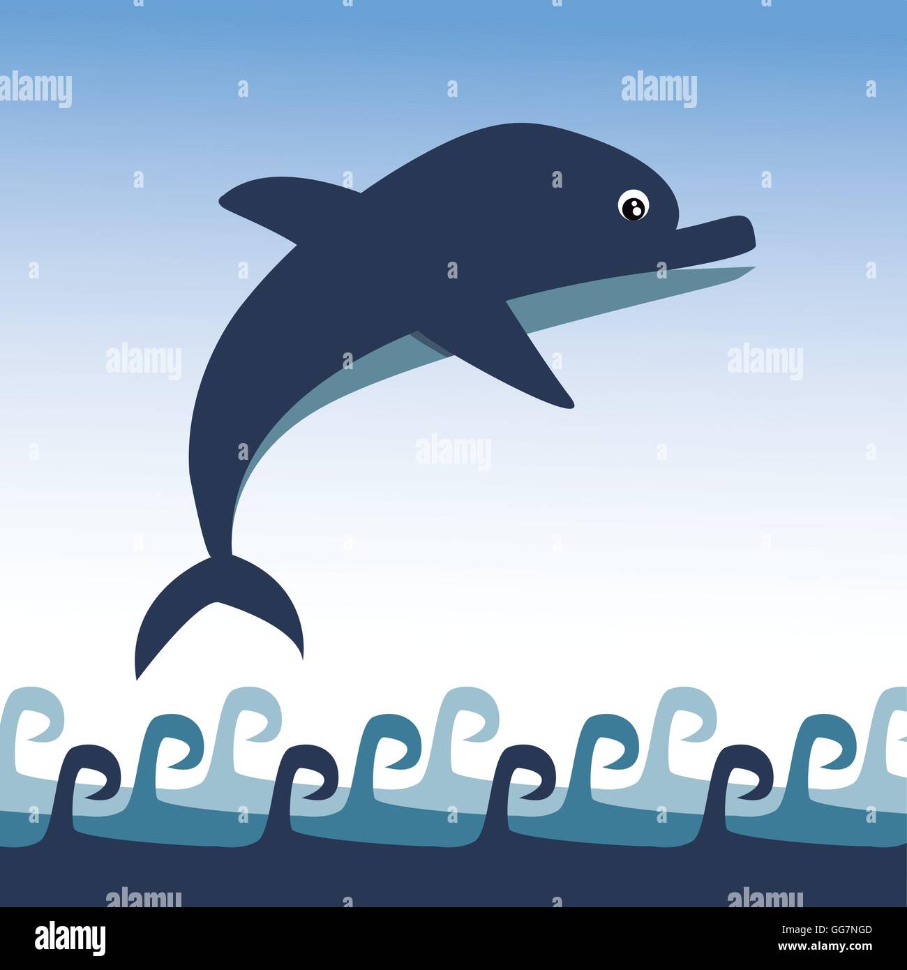 Cartoon dolphin jumping out water hi-res stock photography and images ...
