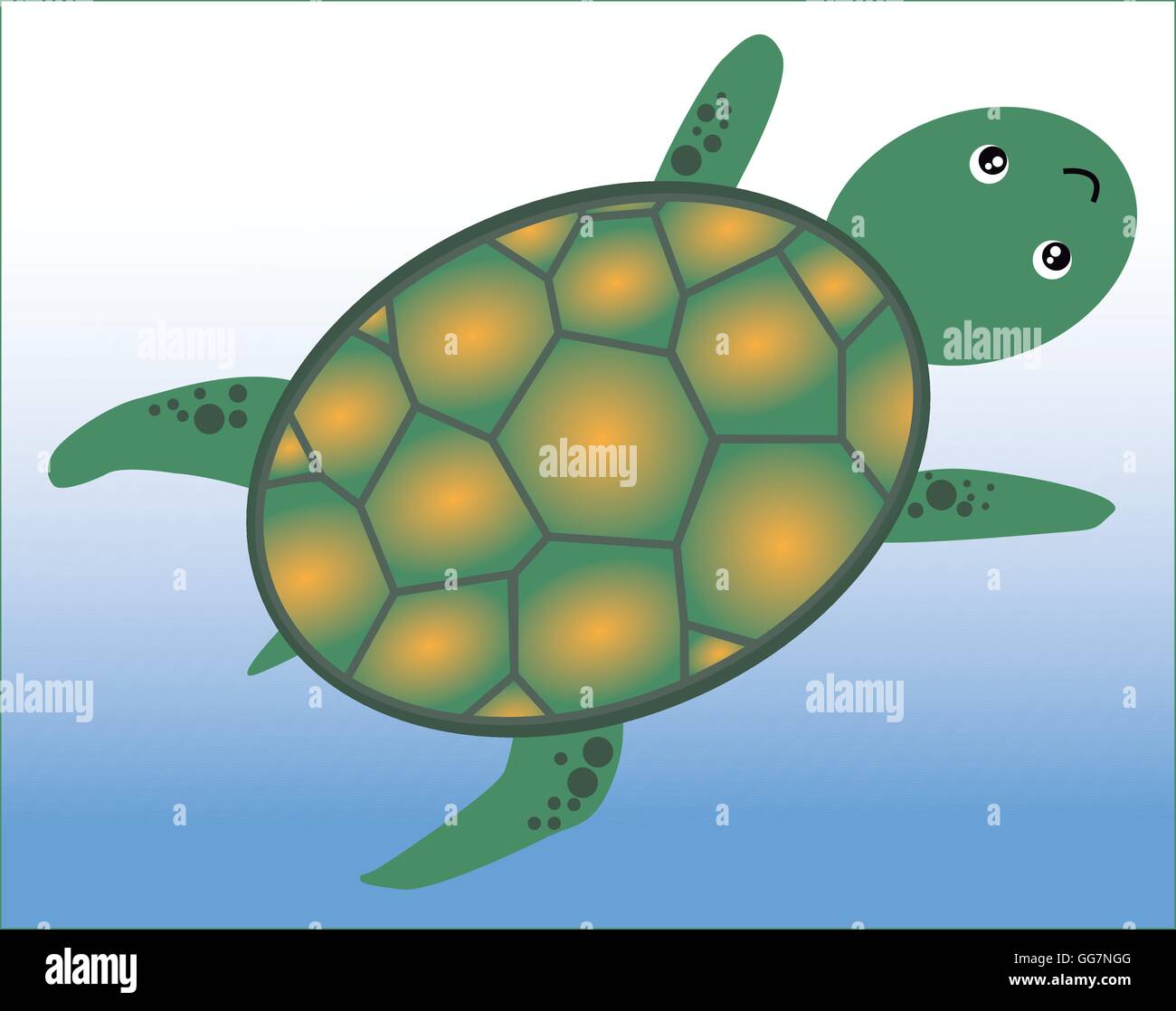 a blue background with a happy green turtle Stock Vector Image & Art ...