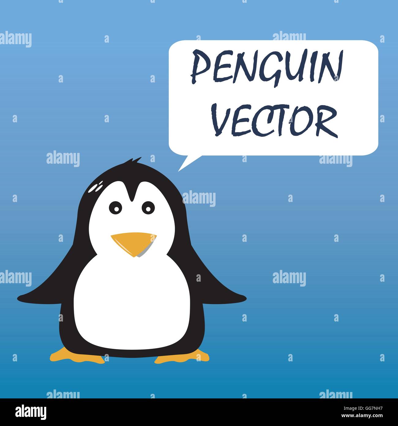 an isolated penguin on a blue background with text Stock Vector Image ...