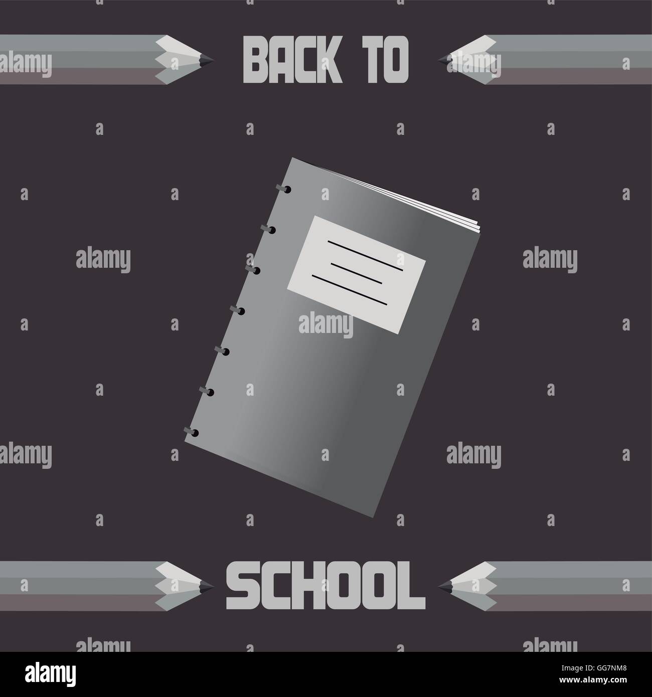a grey background with text and a notebook Stock Vector Image & Art - Alamy