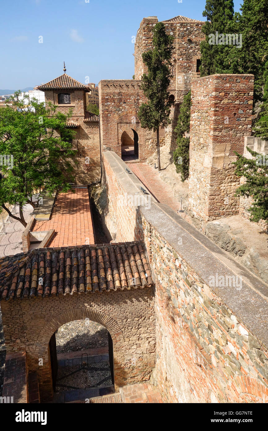 Moorish Alcazaba fortification, Malaga, Andalusia, Spain Stock Photo ...