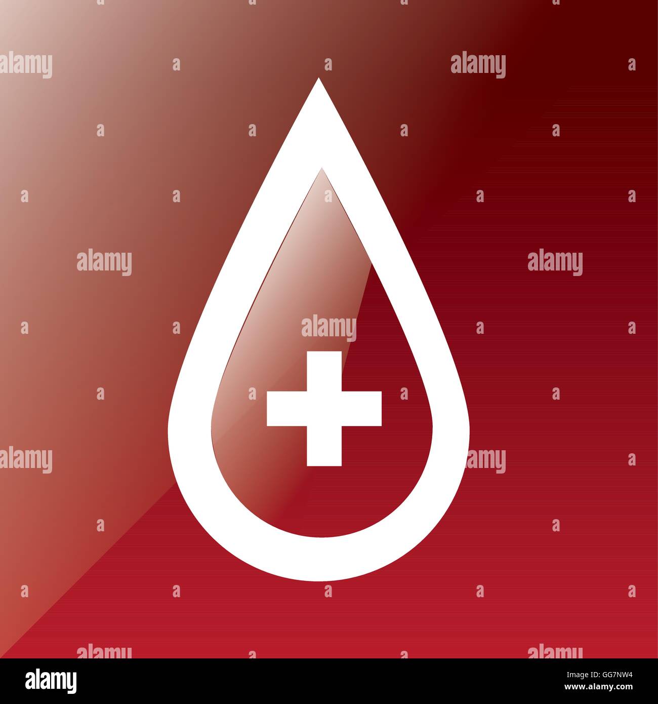 a red background with an isolated blood drop and a cross Stock Vector ...