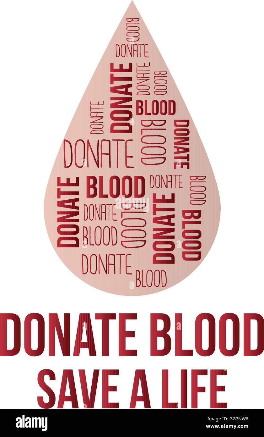 an isolated drop of blood with a lot of text on a white background ...