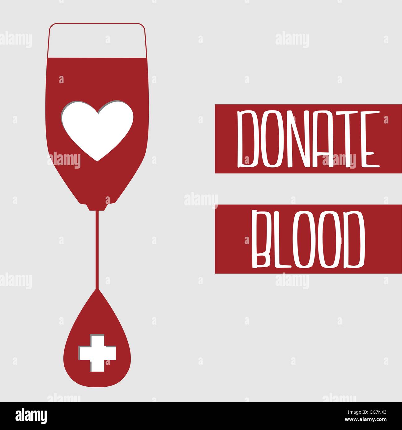 a bag of blood and a drop of blood with white silhouettes and text ...