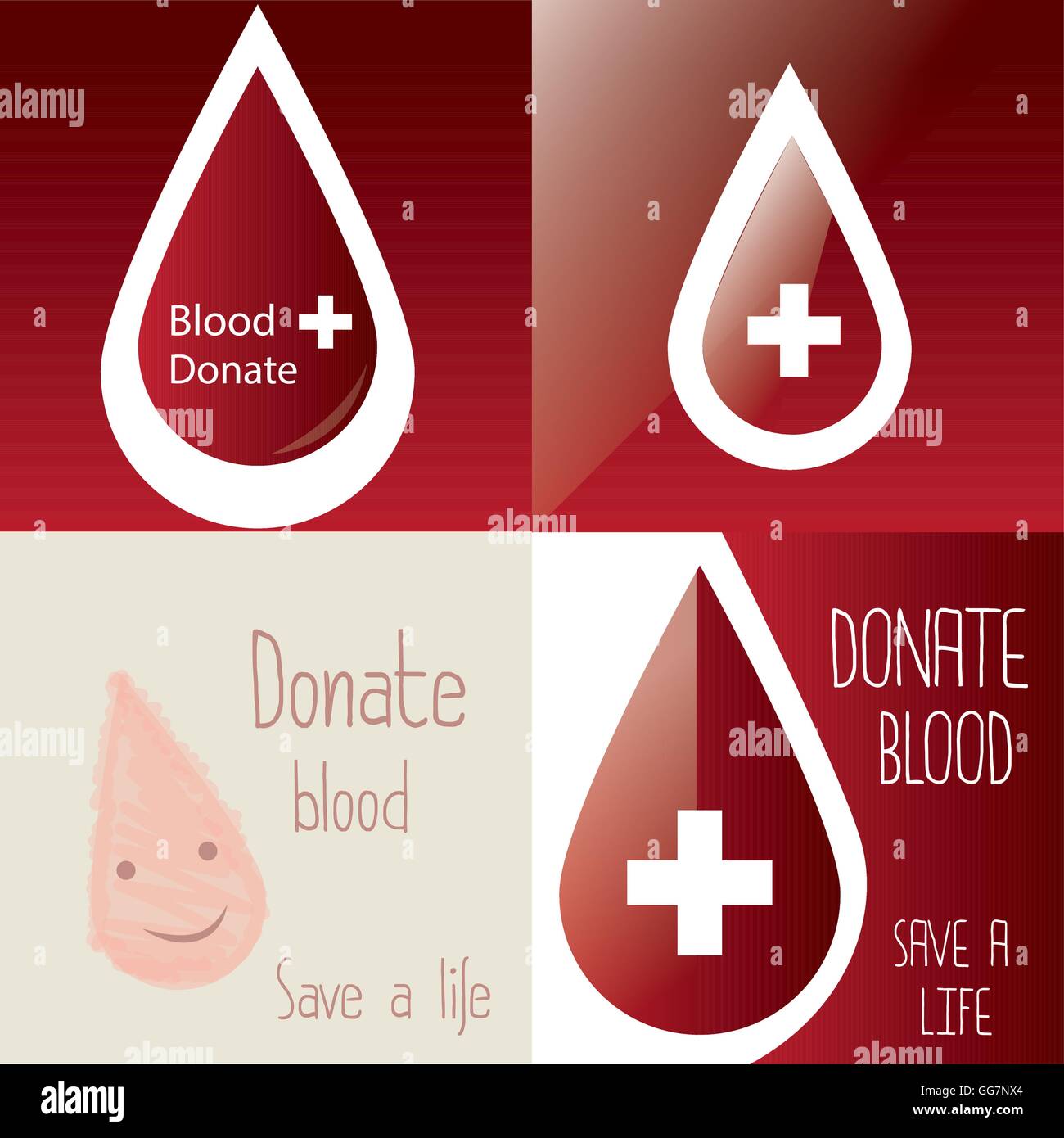 a set of backgrounds with drops of blood and text Stock Vector Image ...