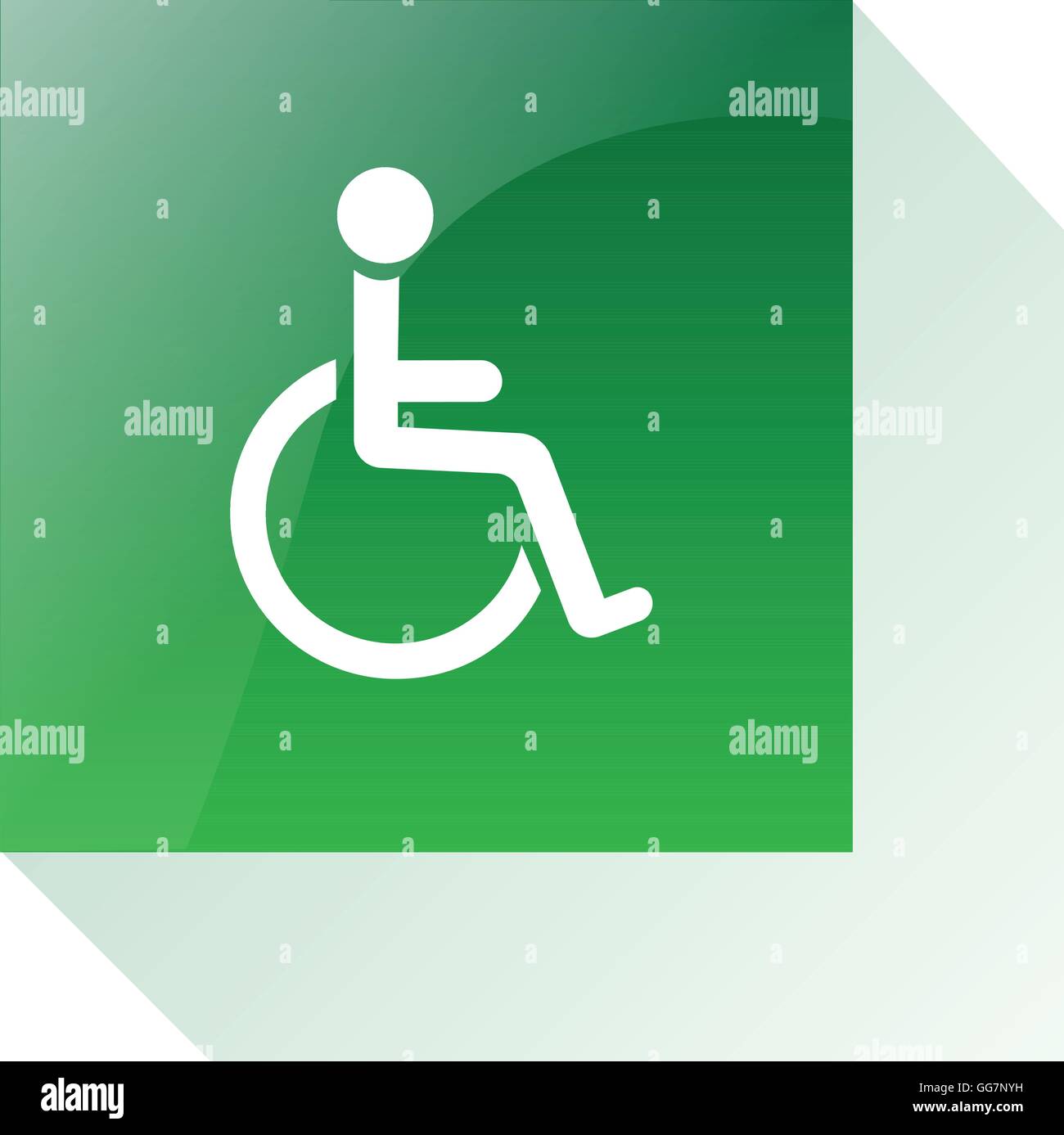a green signal with a white silhouette of a disabled person Stock ...