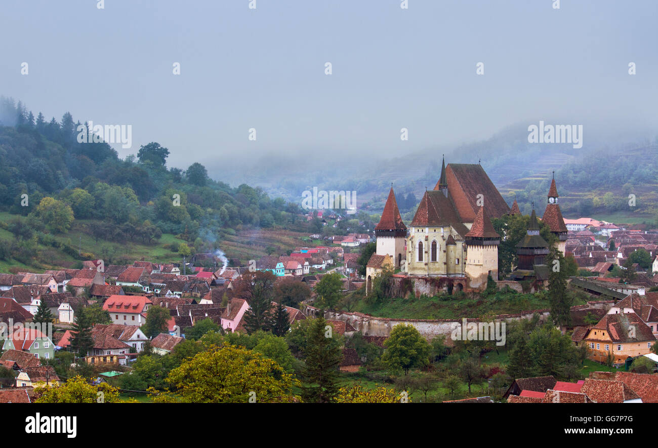 Fortified church in Transylvania - Biertan village, Romania Stock Photo ...