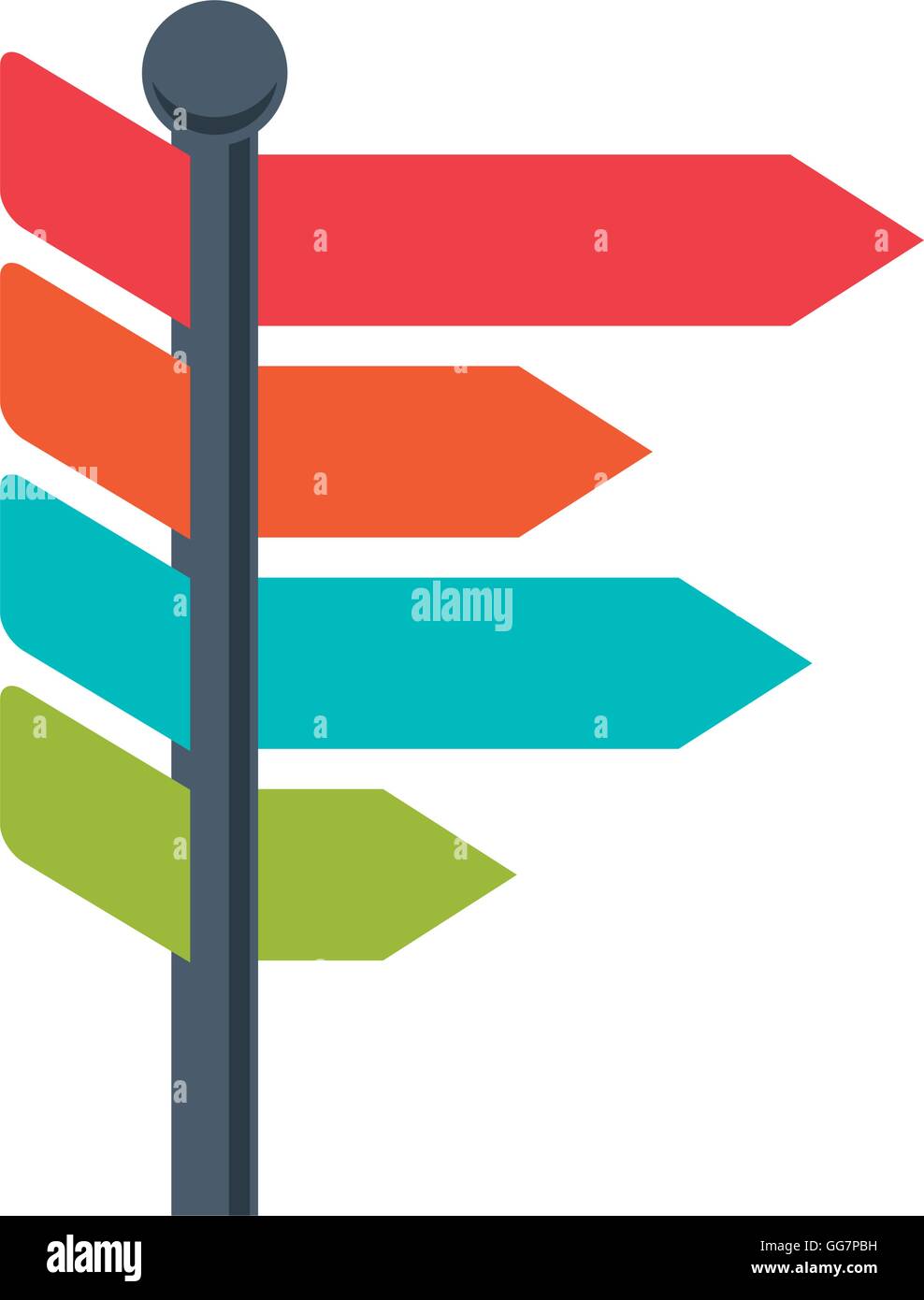 label road sign multicolored arrow icon. Vector graphic Stock Vector ...