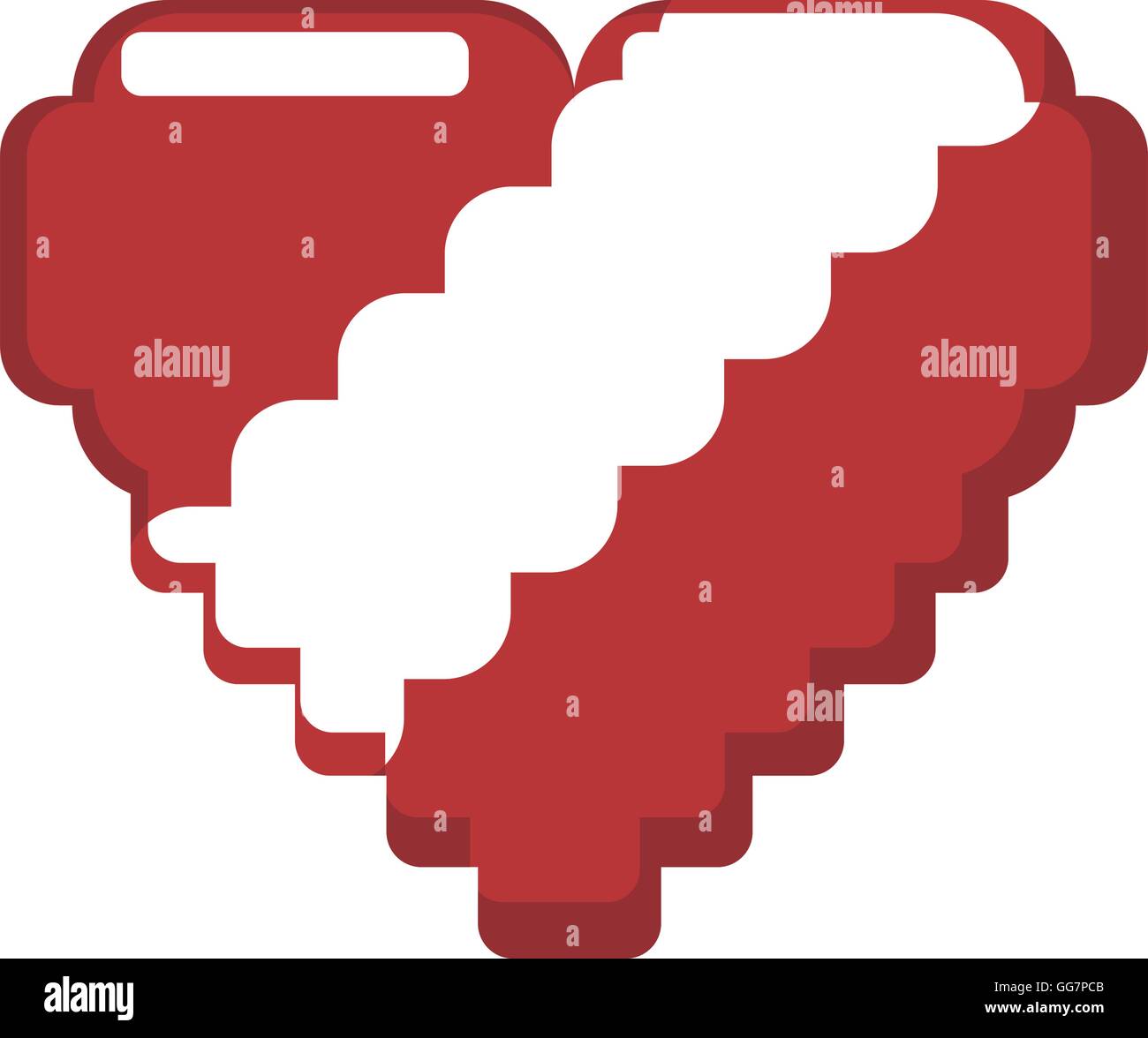 heart pixel video game play icon. Vector graphic Stock Vector Image ...