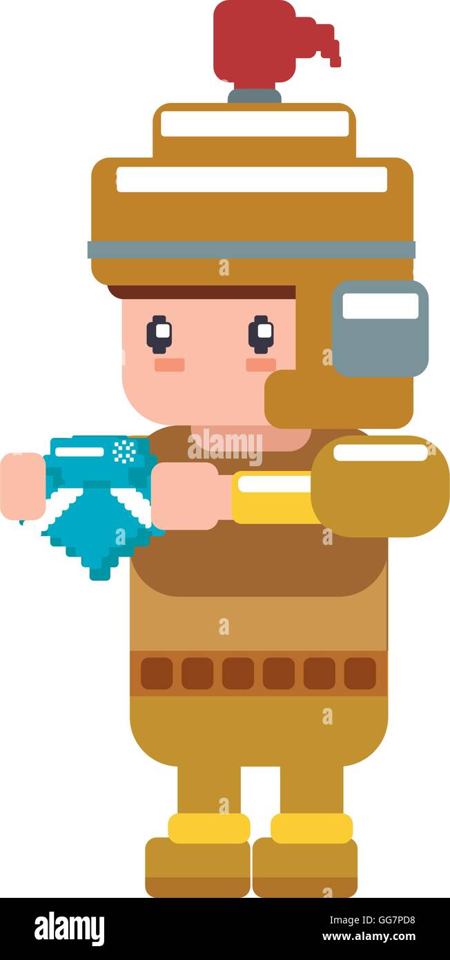 soldier male pixel video game play icon Stock Vector Image & Art - Alamy