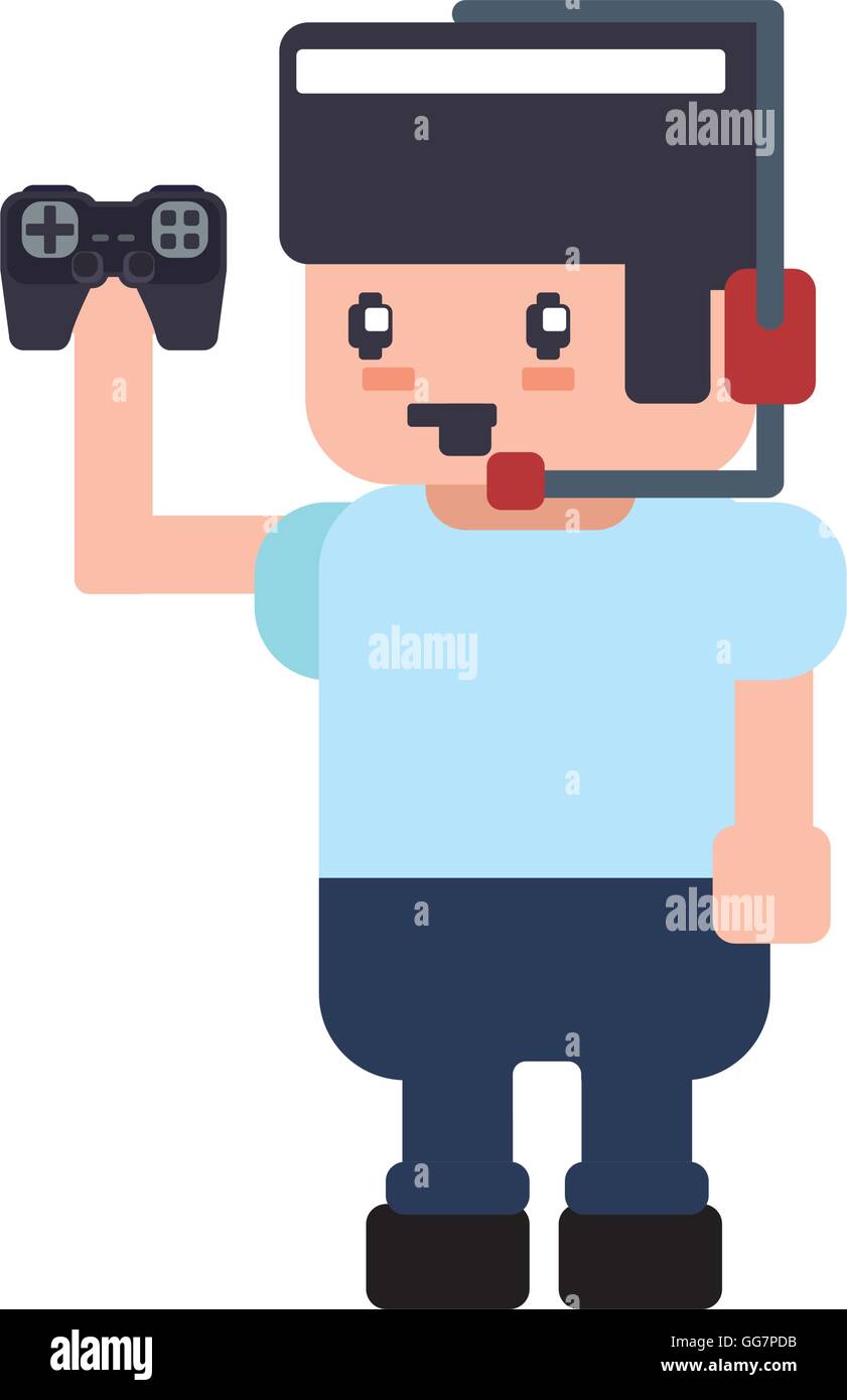 control boy pixel video game play icon. Vector graphic Stock Vector ...