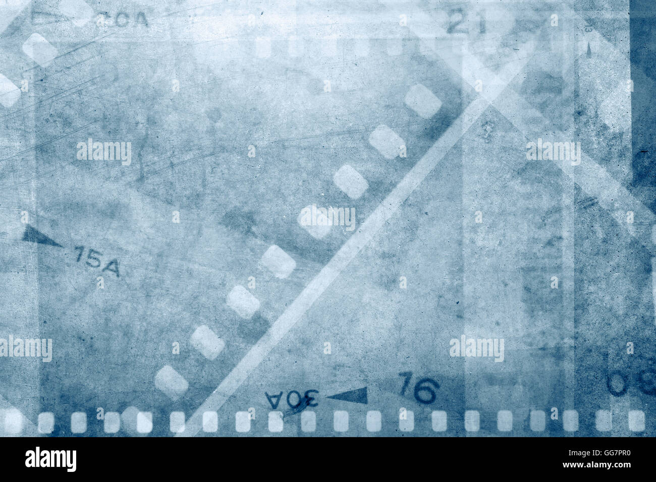 Film negative frames on blue background Stock Photo - Alamy