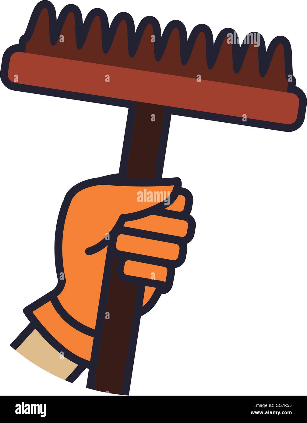 Rake hand garden gardening tool icon. Vector graphic Stock Vector Image ...