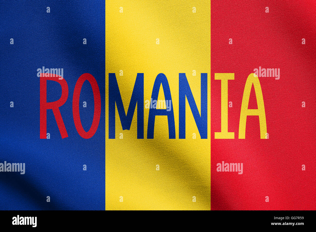 Romania flag waving hi-res stock photography and images - Alamy