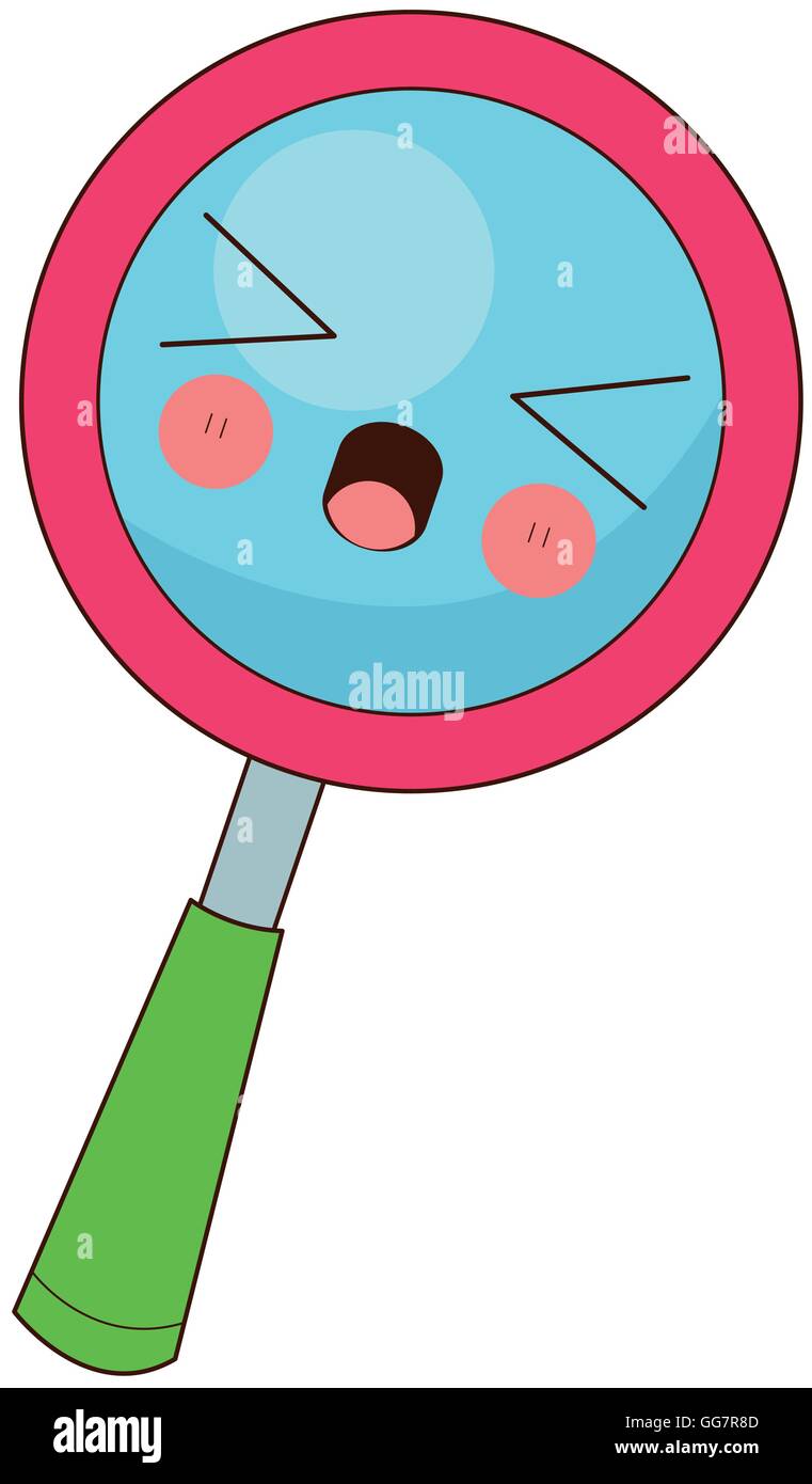 kawaii magnifying glass icon Stock Vector Image & Art - Alamy
