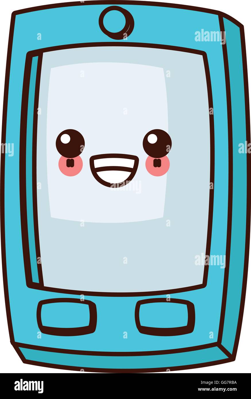 kawaii cellphone with buttons icon Stock Vector Image & Art - Alamy