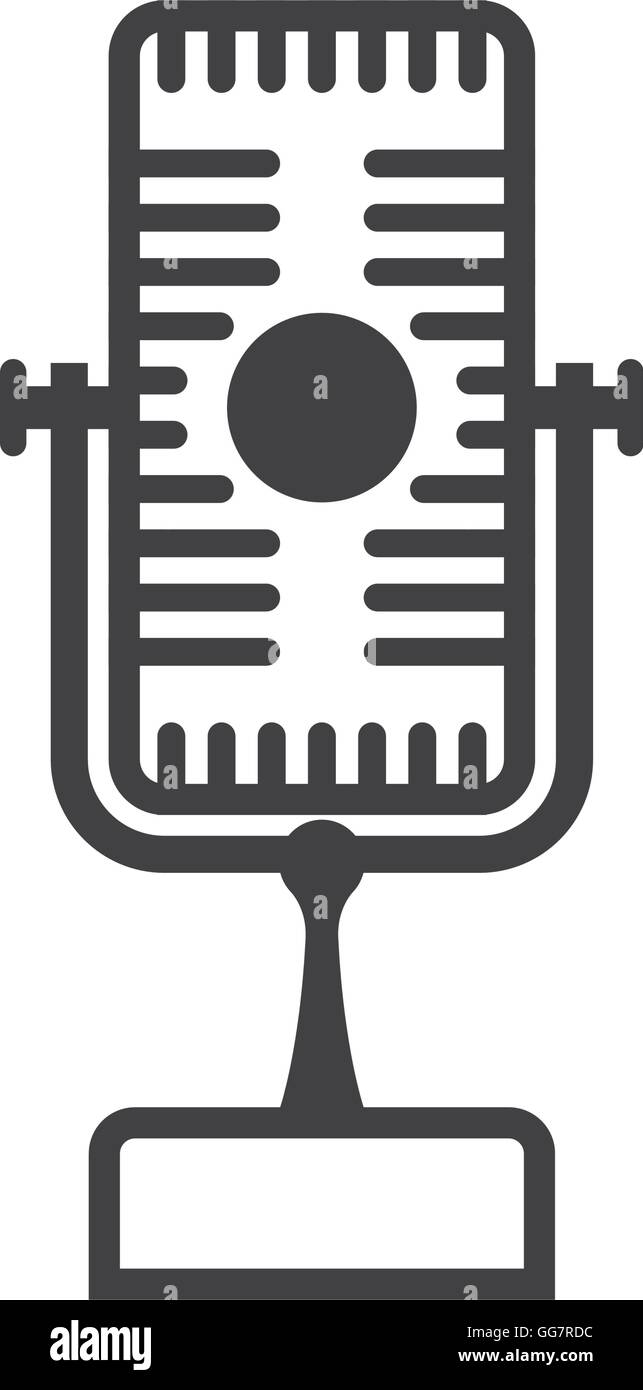 Microphone technology retro vintage icon. Vector graphic Stock Vector ...
