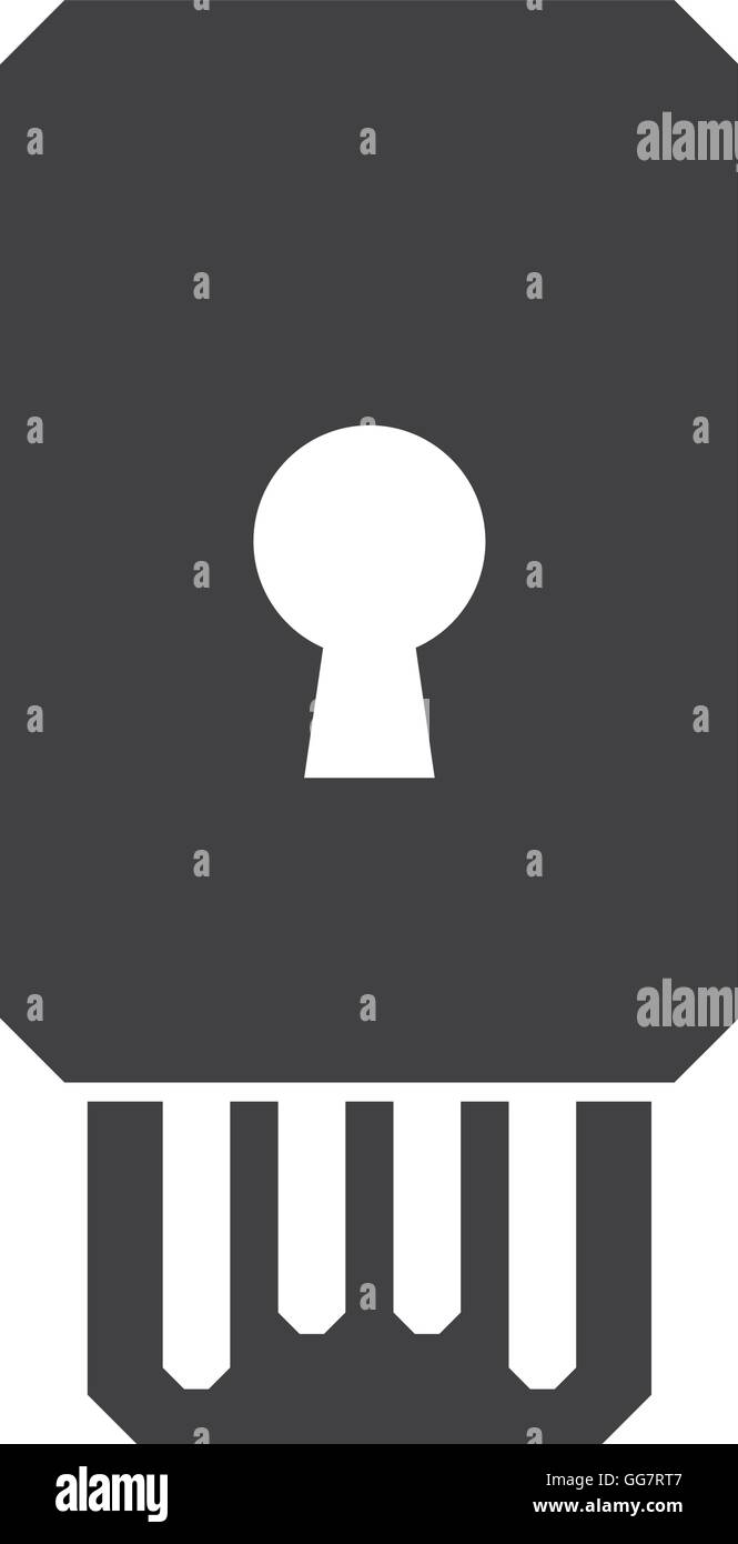 Padlock usb security system protection icon. Vector graphic Stock ...