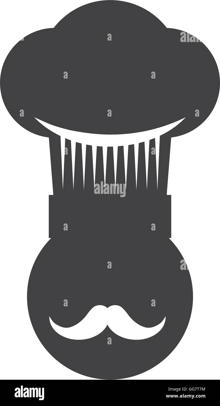 Chefs hat chef pictogram silhouette icon. Vector graphic Stock Vector ...