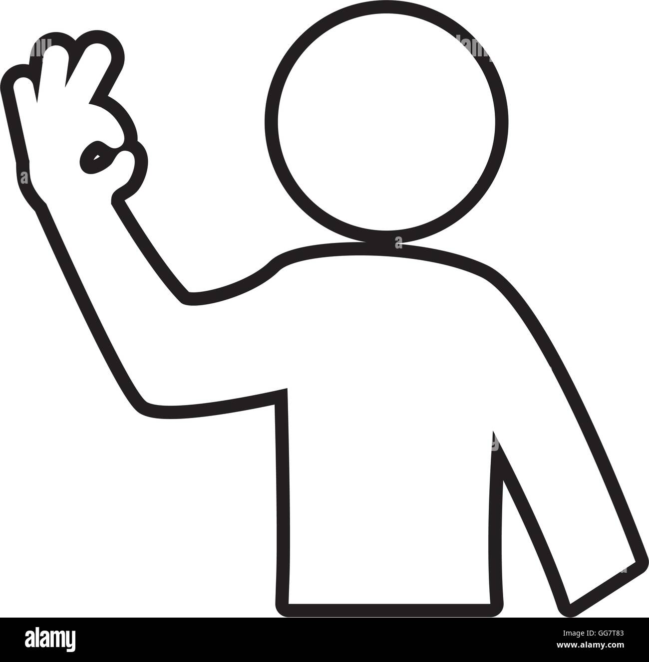 Human hand pictogram fingers gesture silhouette icon. Vector gra Stock ...