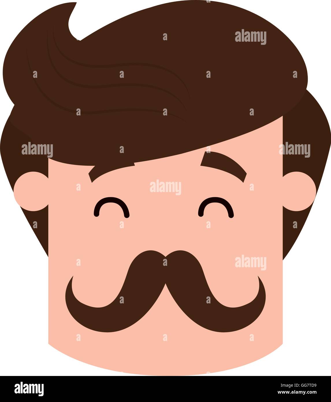 Man mustache male avatar head person icon. Vector graphic Stock Vector ...