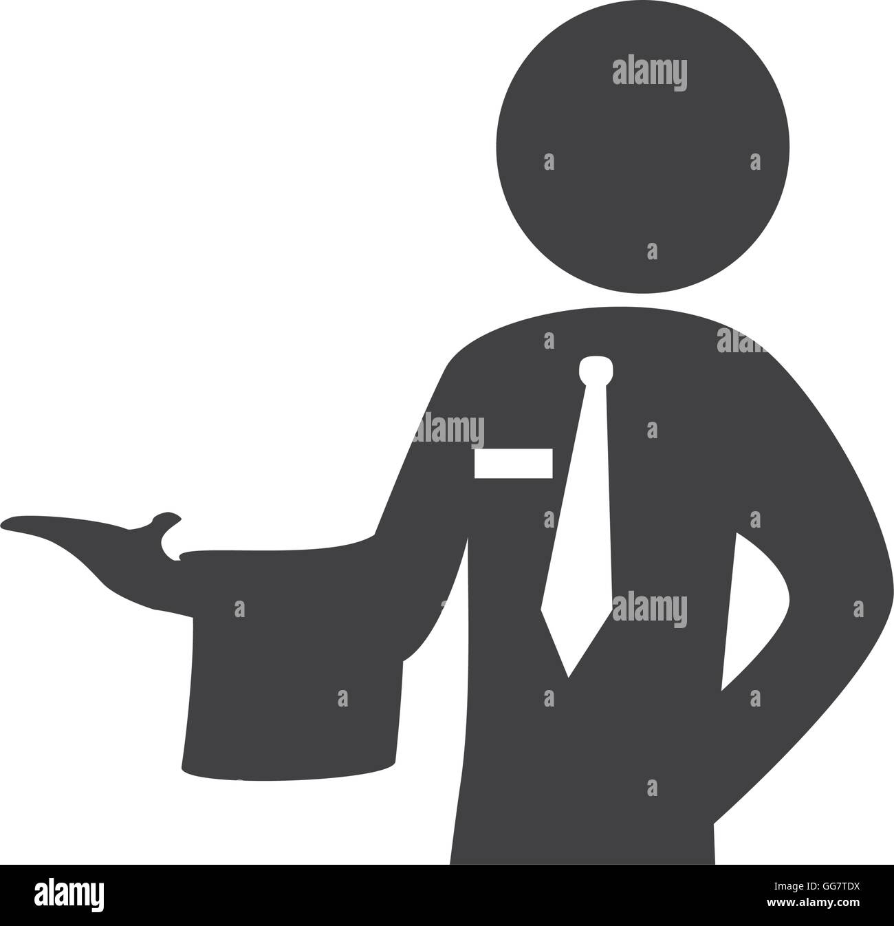 Waiter male pictogram suit person icon. Vectorg graphic Stock Vector ...