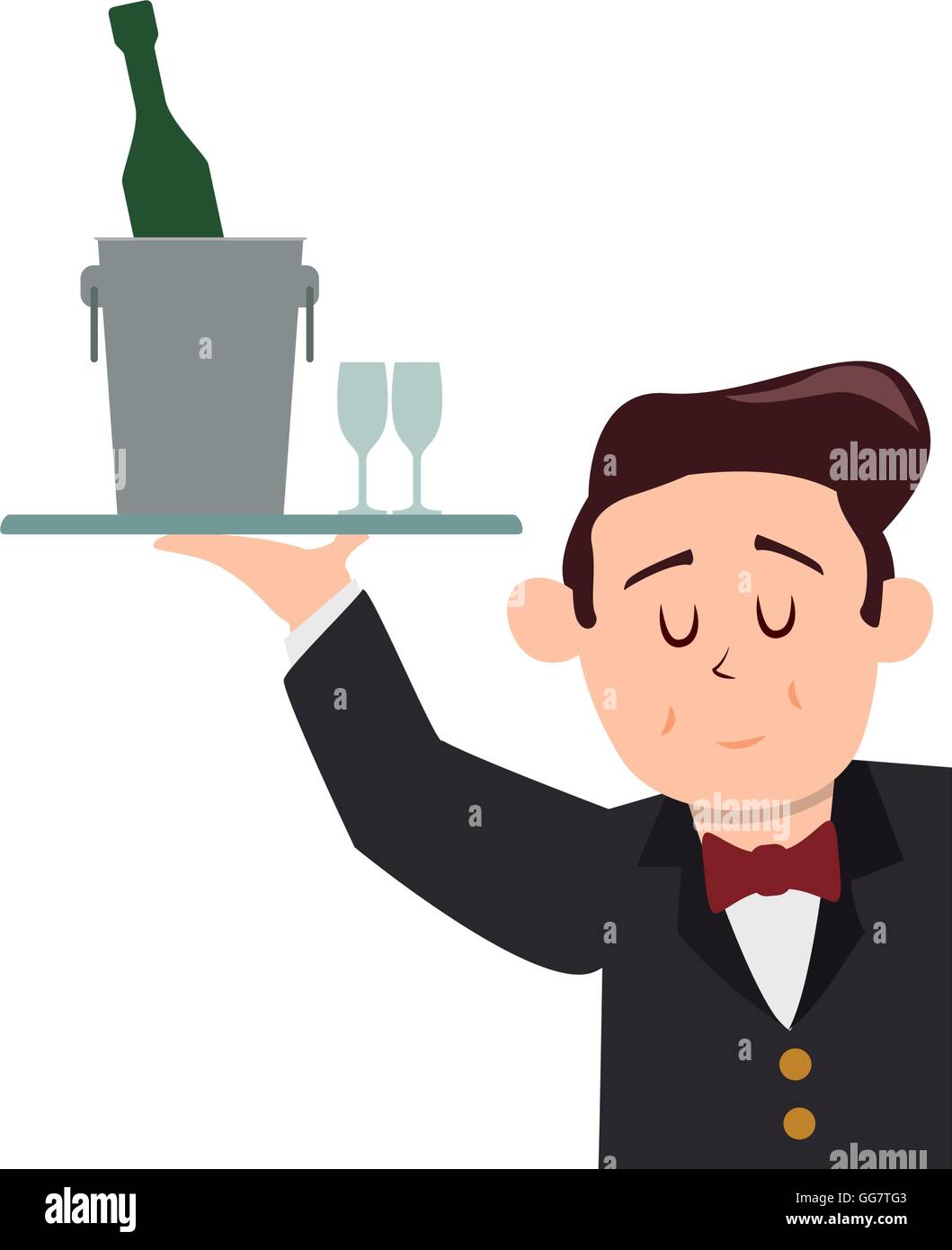 Waiter bottle male avatar suit person icon. Vectorg graphic Stock ...
